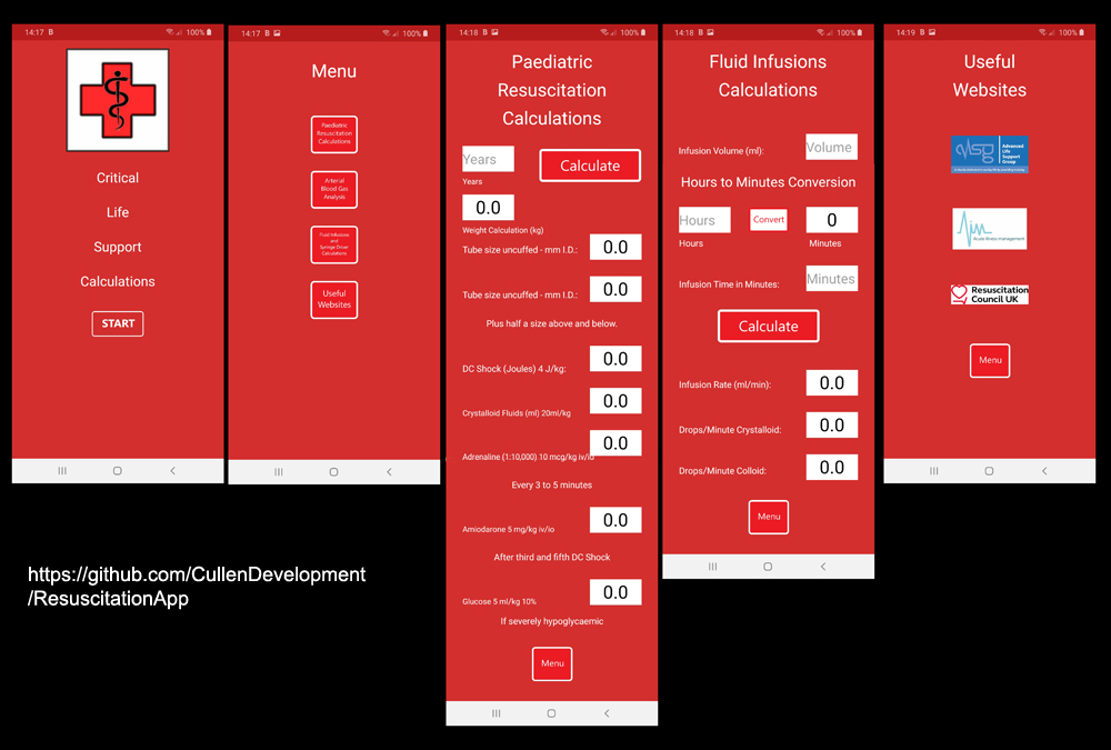 The first draft of the medical calculations app – created in Android ...